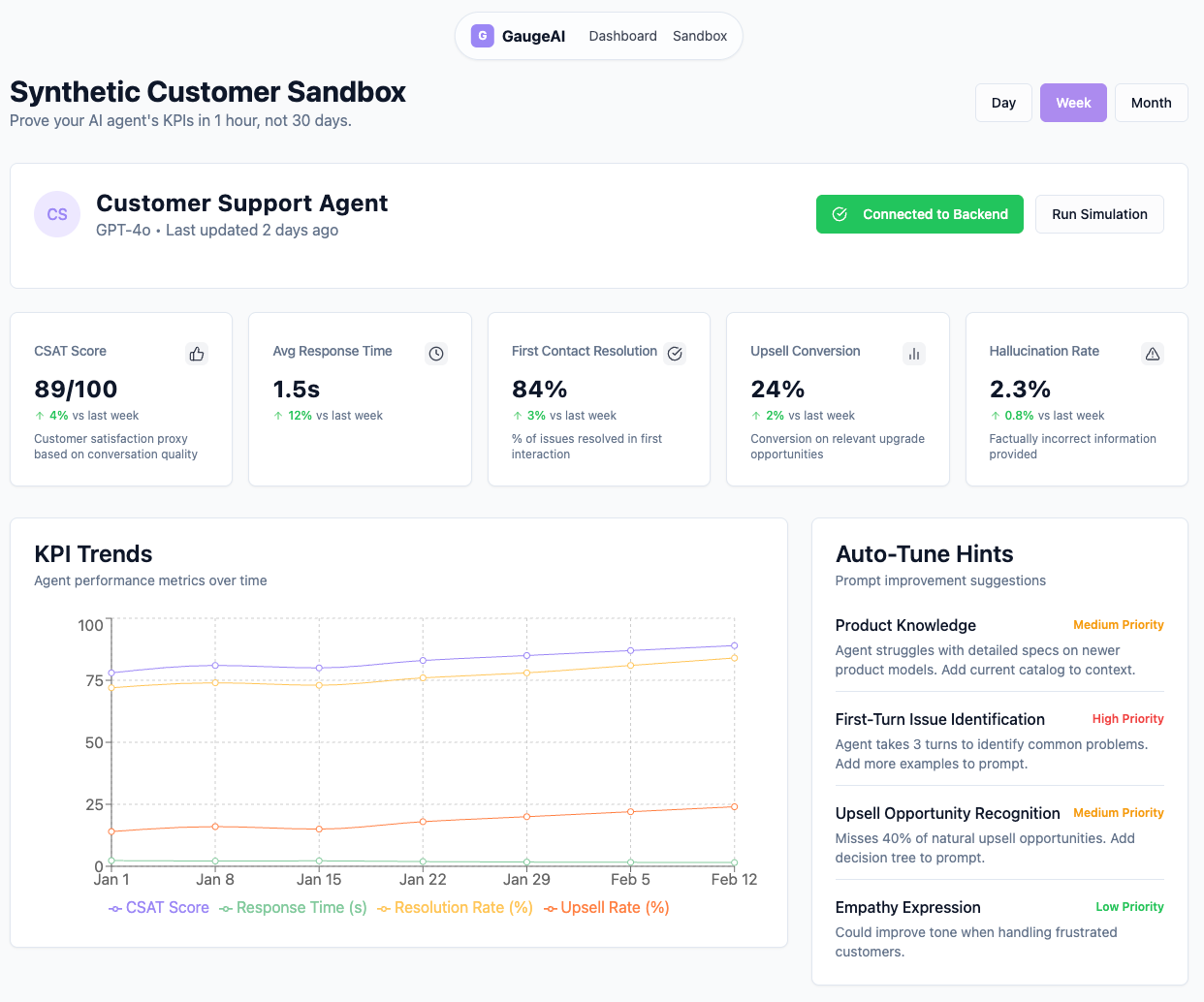 Synthetic AI Customer Sandbox